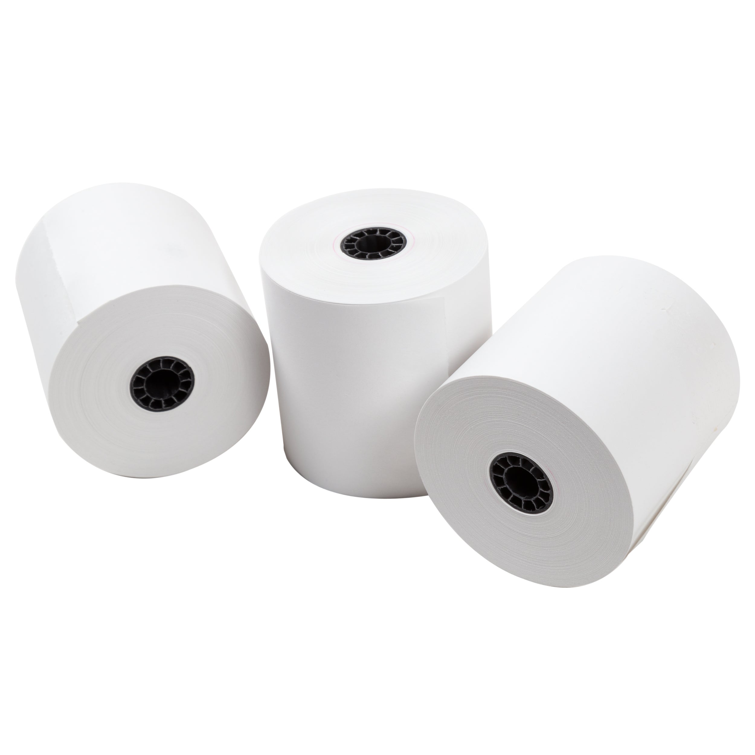 3" x 165' 1 Ply 7/16" ID Core White Bond Register Rolls, Case of 50 or ...